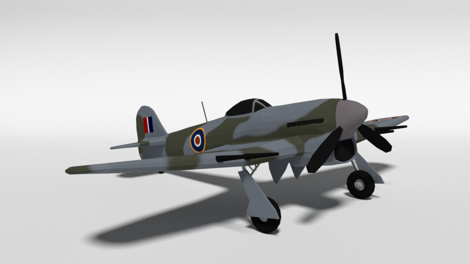 ArtStation - Low Poly Cartoon Hawker Typhoon WWII Airplane | Resources