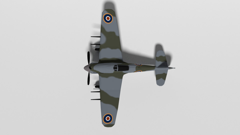 ArtStation - Low Poly Cartoon Hawker Typhoon WWII Airplane | Resources