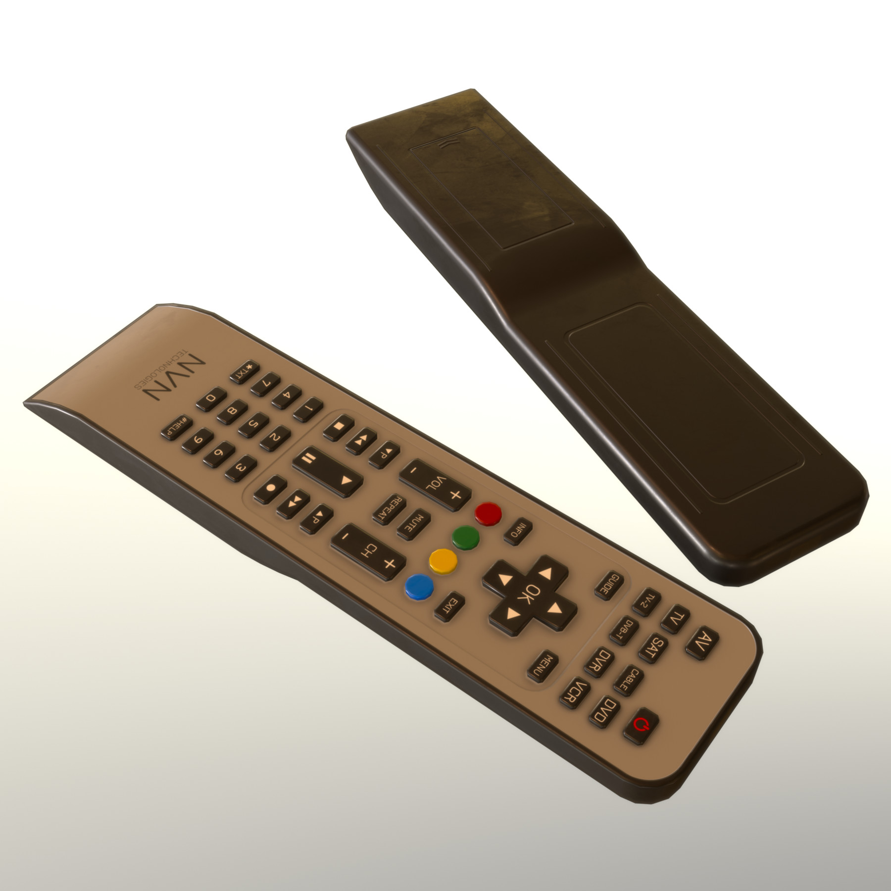 ArtStation - 2000s TV Remote Control Gray | Game Assets