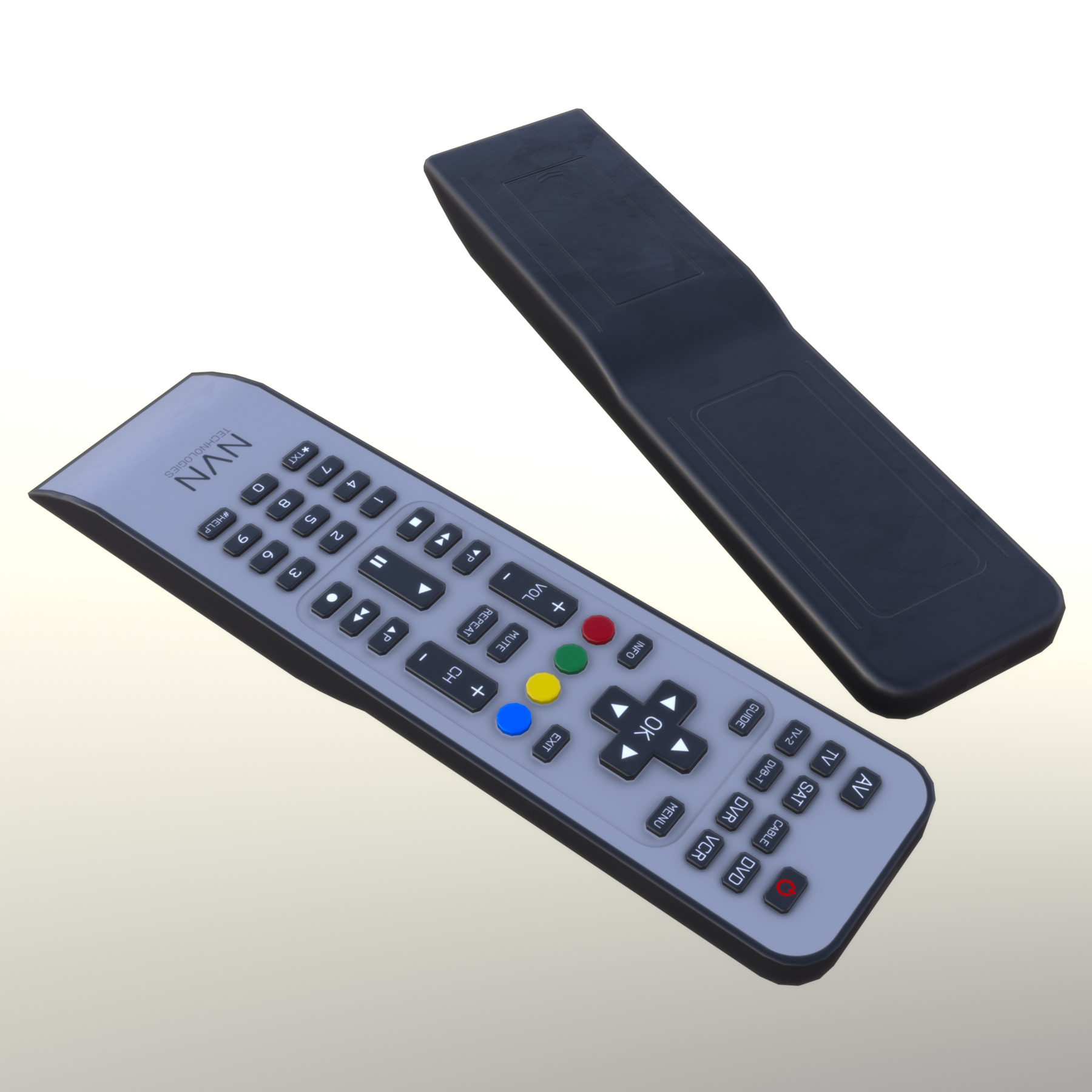 ArtStation - 2000s TV Remote Control Gray | Game Assets
