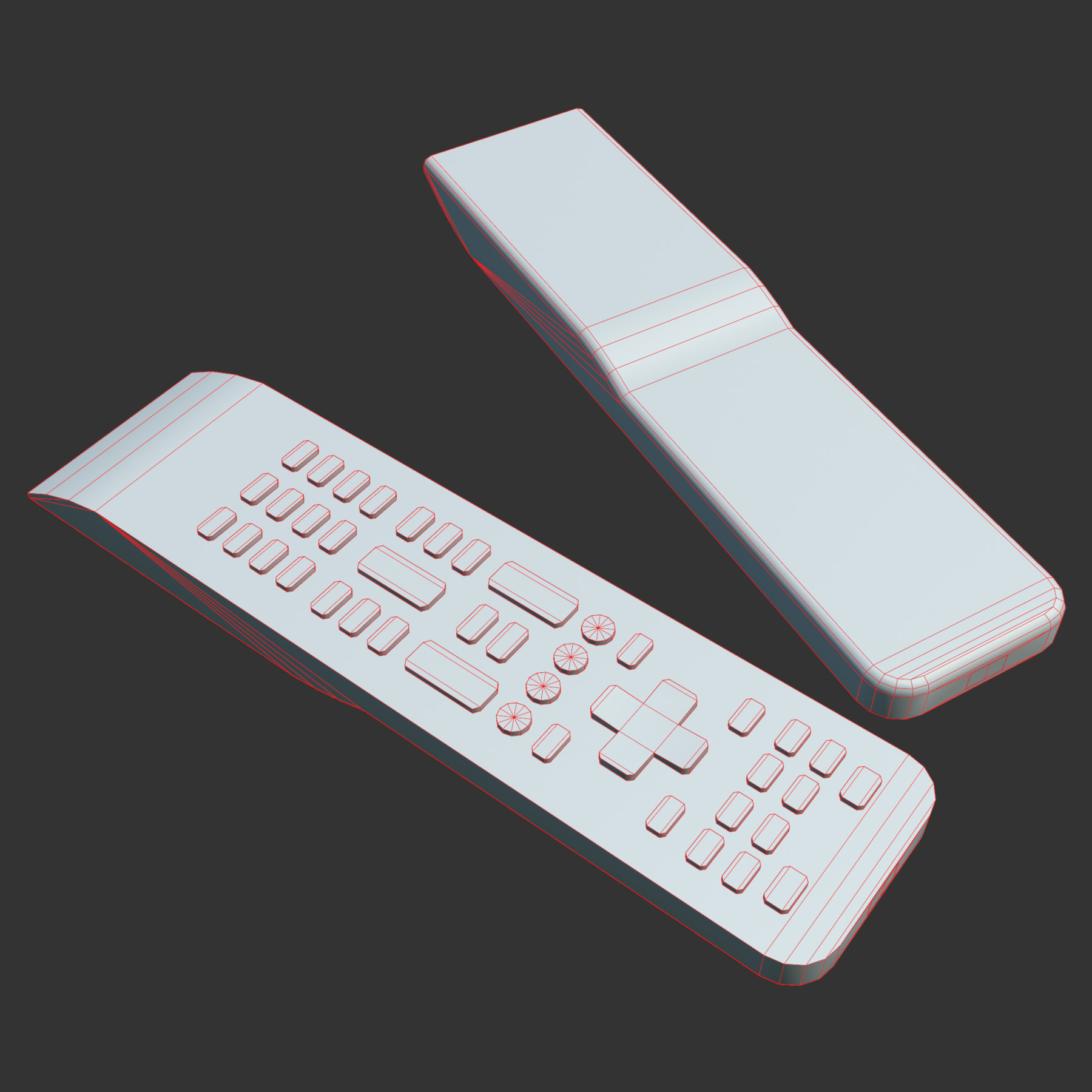 ArtStation - 2000s TV Remote Control Gray | Game Assets