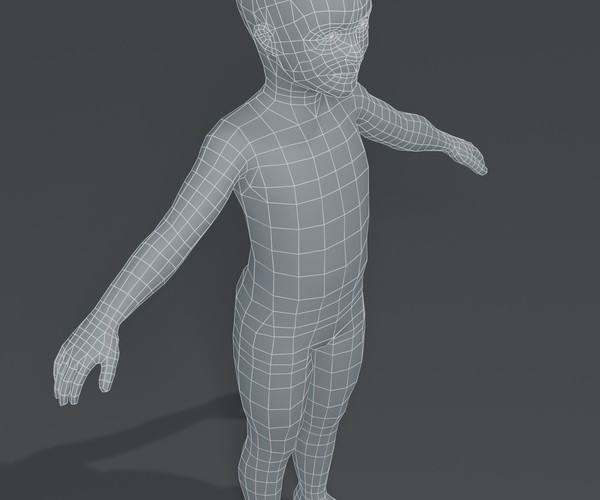 ArtStation - Human Body Base Mesh 3D Model Family Pack | Game Assets