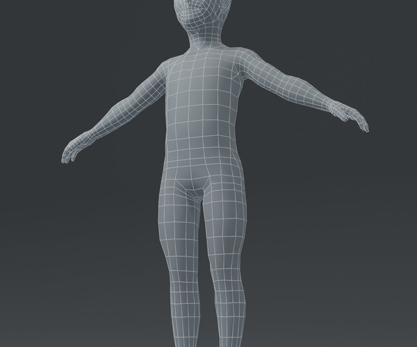 ArtStation - Human Body Base Mesh 3D Model Family Pack | Game Assets
