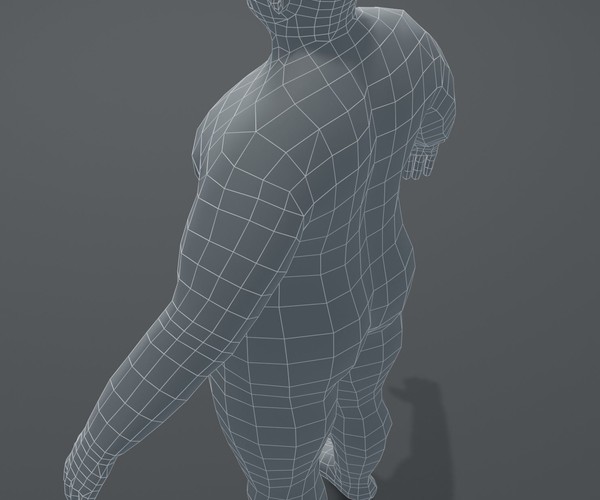 ArtStation - Fat Human Body Base Mesh 3D Model Family Pack | Game Assets