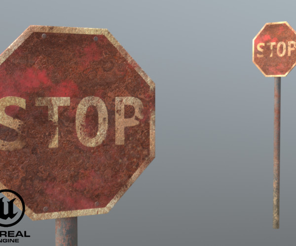 ArtStation - Stop Sign Rusty | Game Assets
