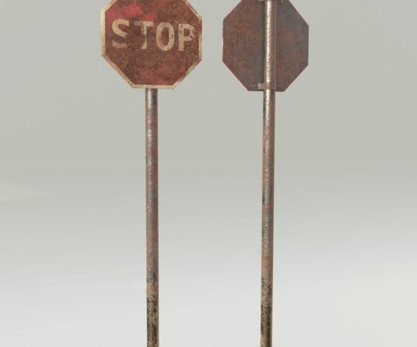 ArtStation - Stop Sign Rusty | Game Assets