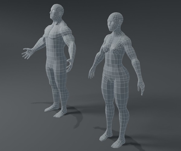 ArtStation - Superhero Muscular Human Male Female Body Base Mesh 3D ...