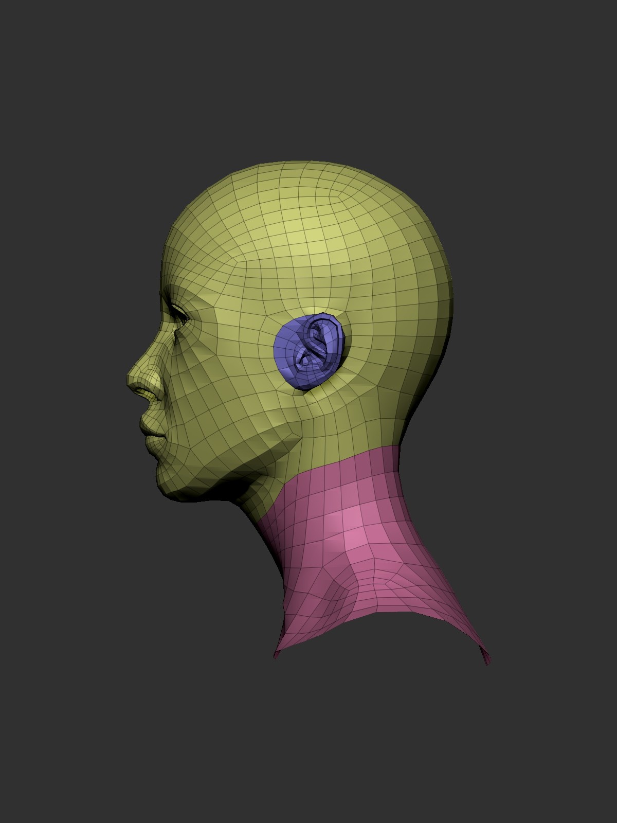 ArtStation - Female Head Base Mesh (low poly) | Resources