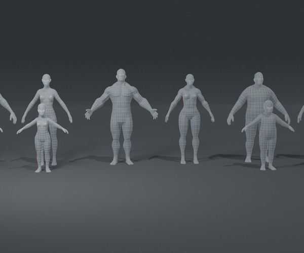 ArtStation - Human Body Base Mesh 10 3D Models Pack | Game Assets