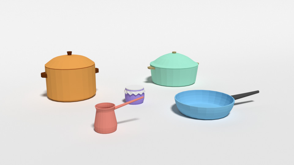 ArtStation - Low Poly Cartoon Kitchen Items | Resources