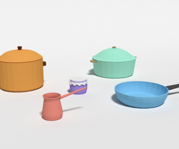 ArtStation - Low Poly Cartoon Kitchen Items | Resources