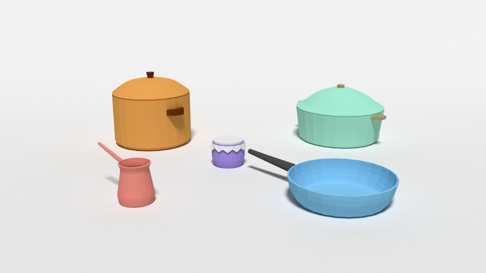ArtStation - Low Poly Cartoon Kitchen Items | Resources
