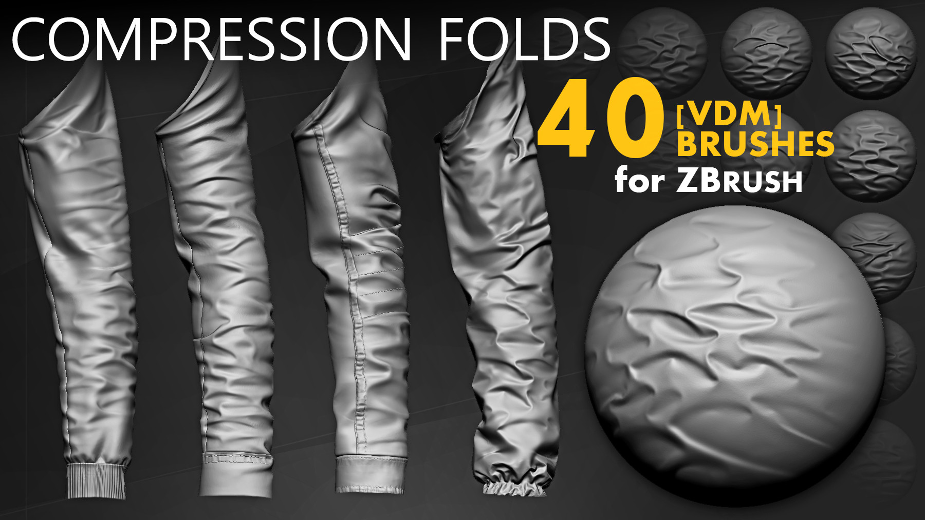 ArtStation - Leather & Fabric Compression Folds | Brushes