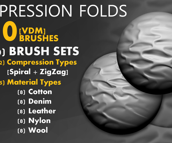 ArtStation - Leather & Fabric Compression Folds | Brushes