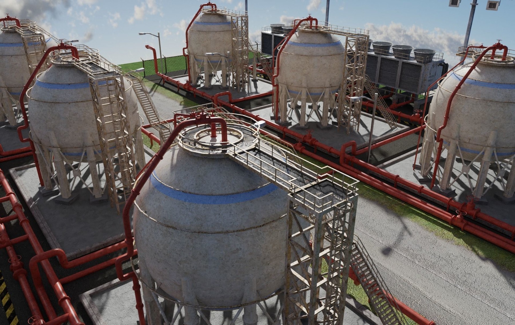 ArtStation - Petroleum Refinery Storage Tanks | Resources