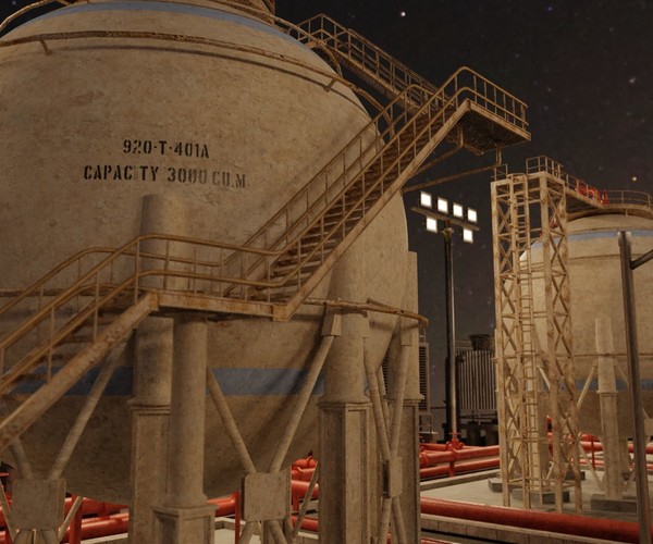 ArtStation - Petroleum Refinery Storage Tanks | Resources