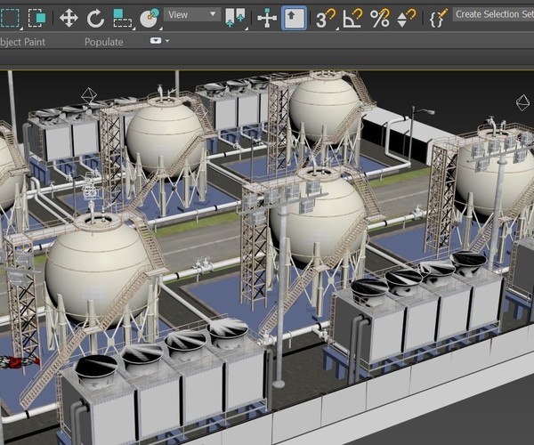 ArtStation - Petroleum Refinery Storage Tanks | Resources