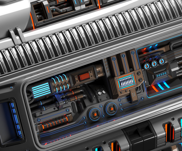 ArtStation - Sci Fi Mega Engine KITBASH 3D model | Resources