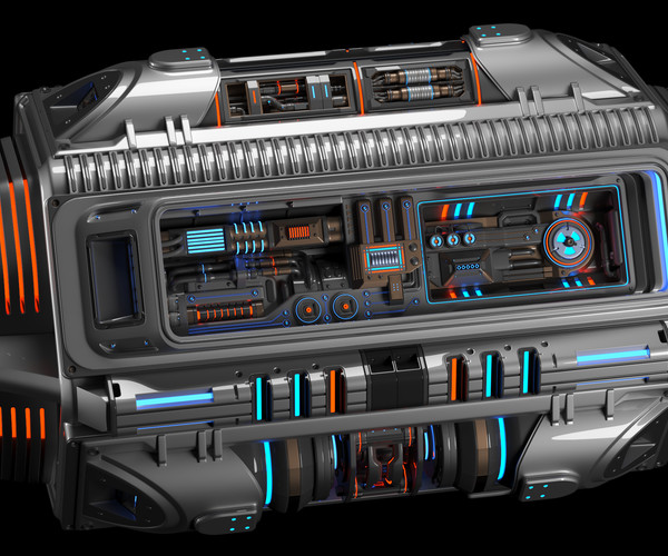 ArtStation - Sci Fi Mega Engine KITBASH 3D model | Resources