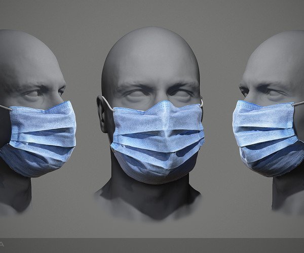 ArtStation - Disposable COVID-19 Mask - Game Ready Scan Based Model ...
