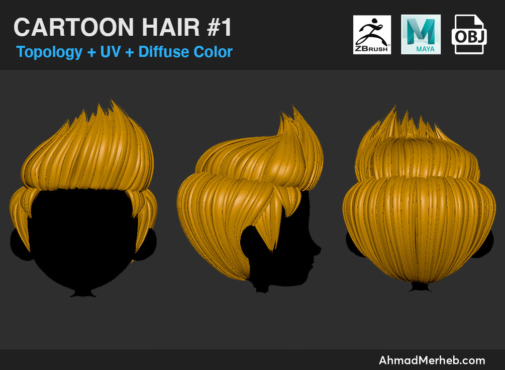 ArtStation - Cartoon Hair #1 | Resources