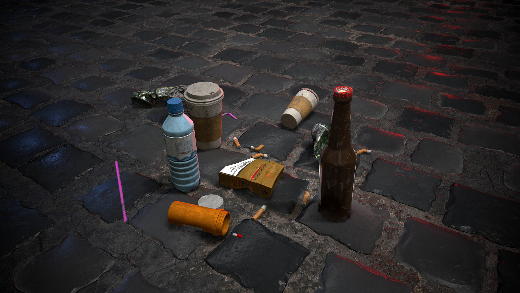 ArtStation - Urban Garbage Small Pack and Trash set Low-poly | Game Assets