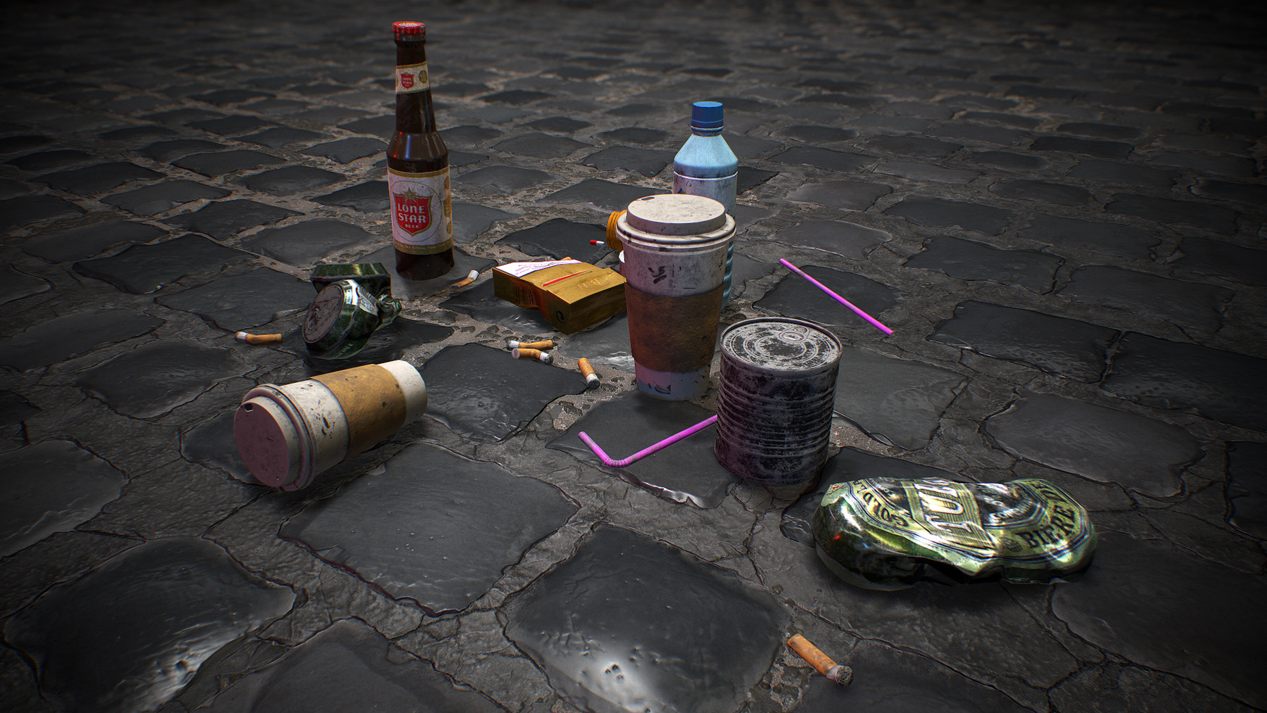 ArtStation - Urban Garbage Small Pack and Trash set Low-poly | Game Assets