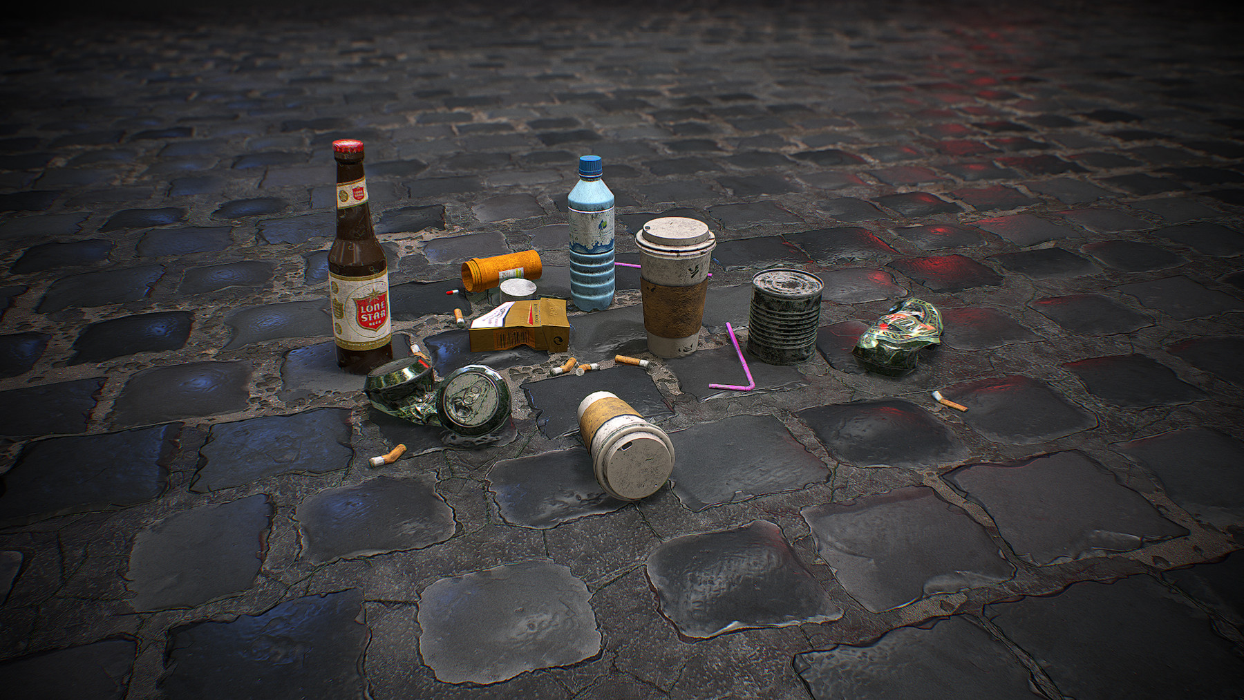 ArtStation - Urban Garbage Small Pack and Trash set Low-poly | Game Assets