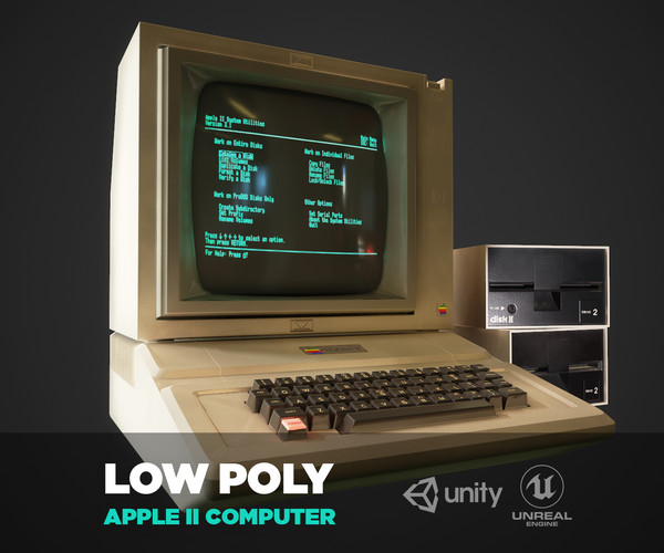 ArtStation - Apple II computer - PBR Game Ready model VR-AR Low-poly ...