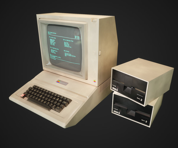 ArtStation - Apple II computer - PBR Game Ready model VR-AR Low-poly ...