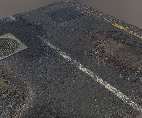 ArtStation - Damaged Road Texture 4K | Game Assets