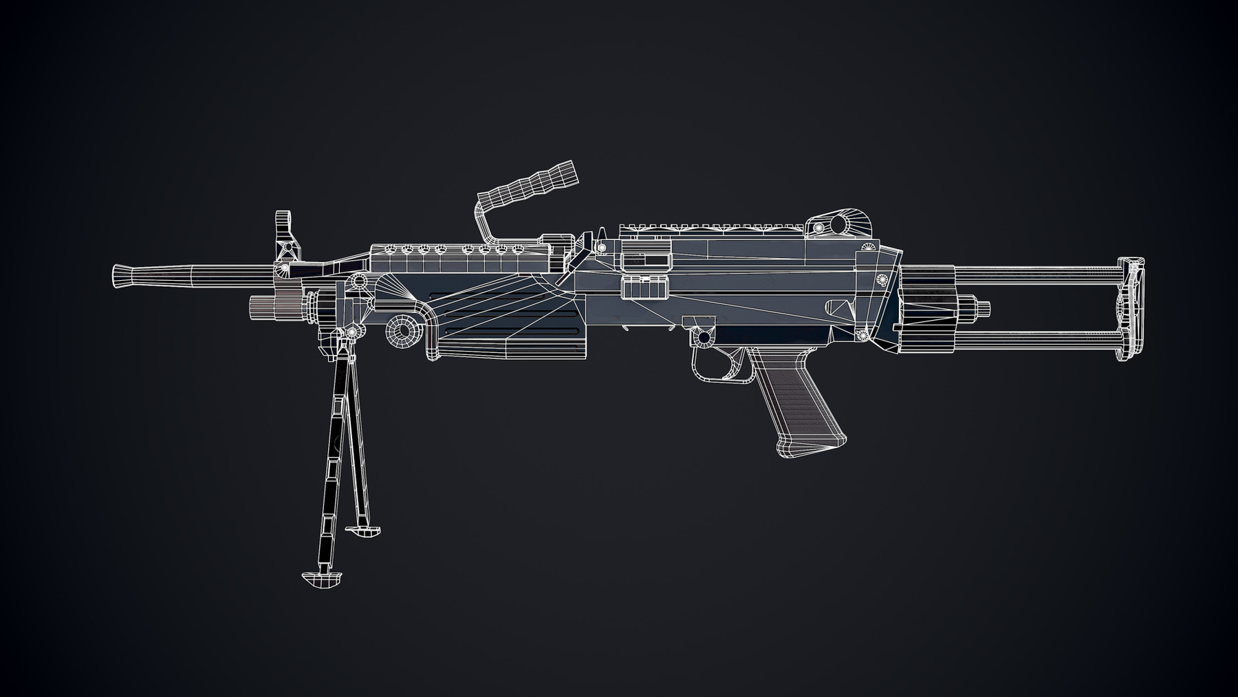 ArtStation - Semi Automatic Rifle FN M249S PARA Low-poly 3D model ...