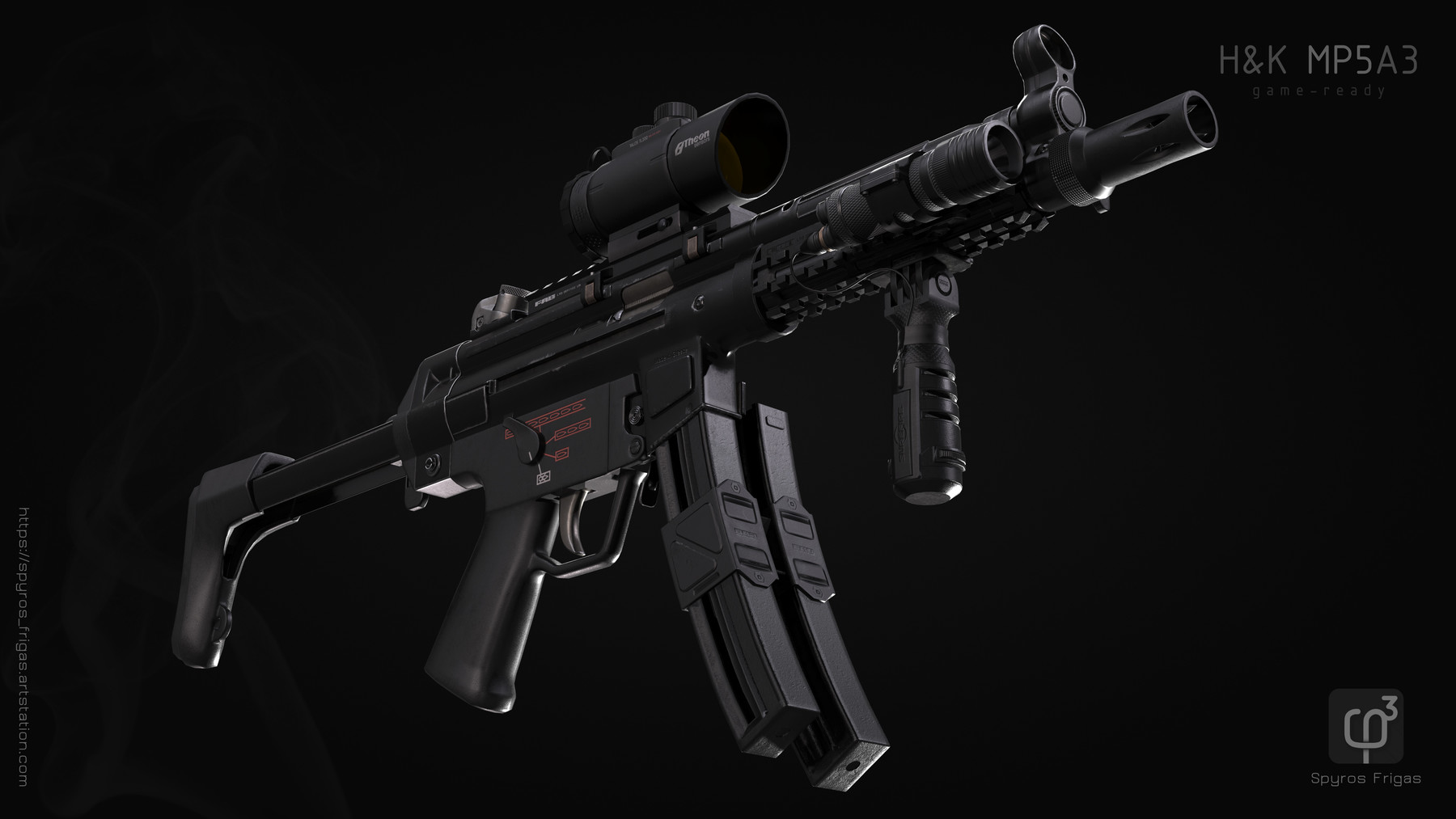 ArtStation - H&K MP5A3 pack (standard factory version and accessories ...