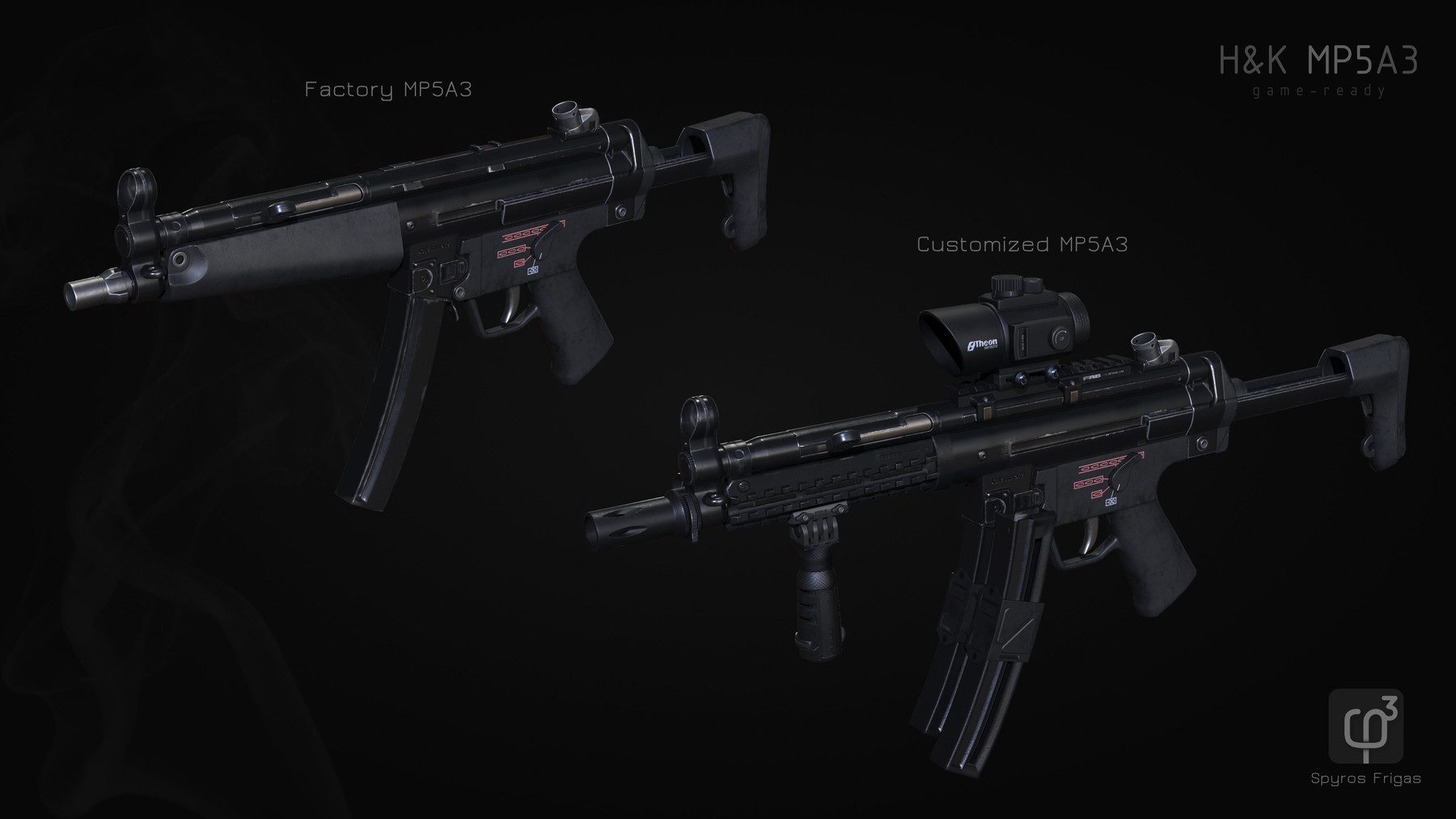 ArtStation - H&K MP5A3 pack (standard factory version and accessories ...