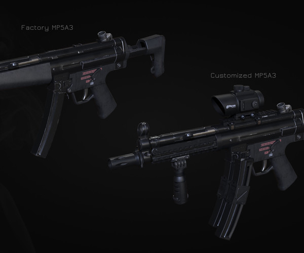 ArtStation - H&K MP5A3 pack (standard factory version and accessories ...