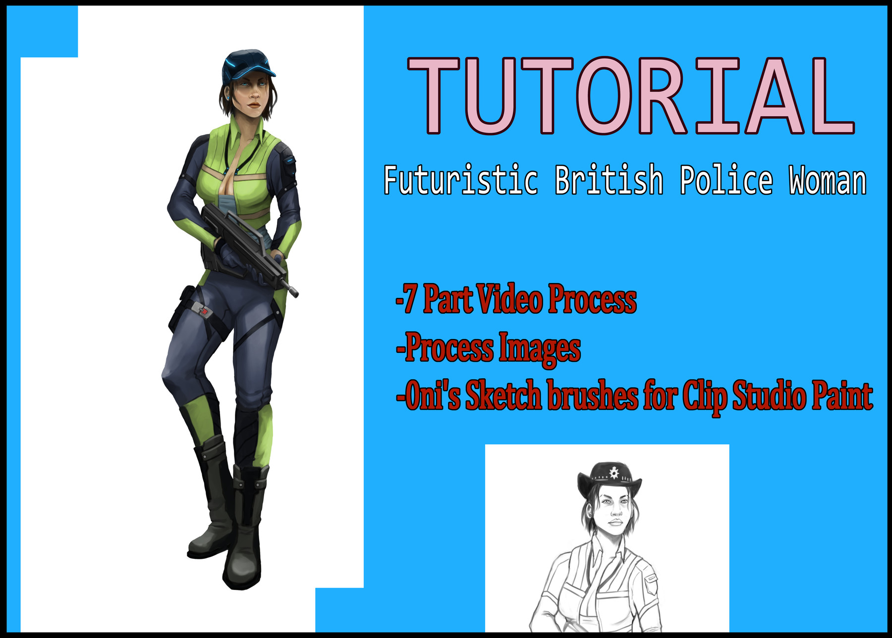 ArtStation - Futuristic Police Woman Concept Process | Tutorials