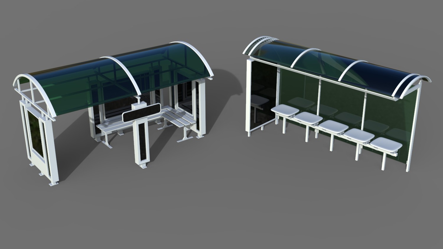 ArtStation - Bus Stops - 24 pieces | Game Assets