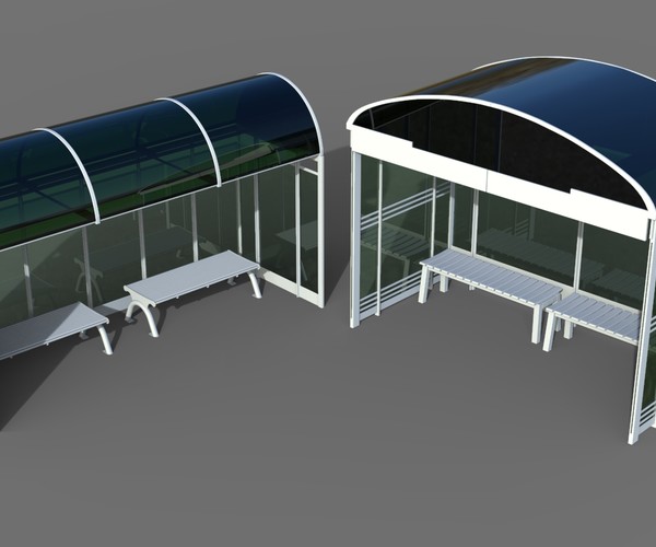 ArtStation - Bus Stops - 24 pieces | Game Assets