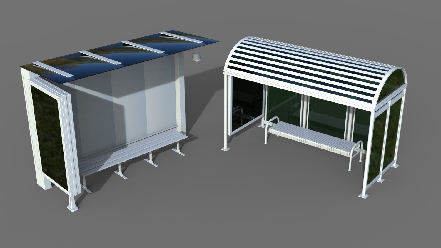 ArtStation - Bus Stops - 24 pieces | Game Assets