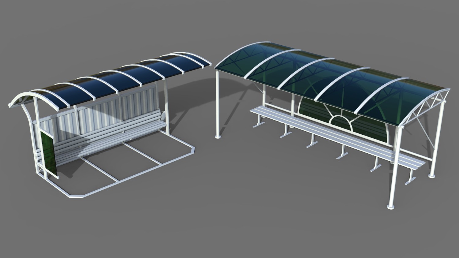 ArtStation - Bus Stops - 24 pieces | Game Assets