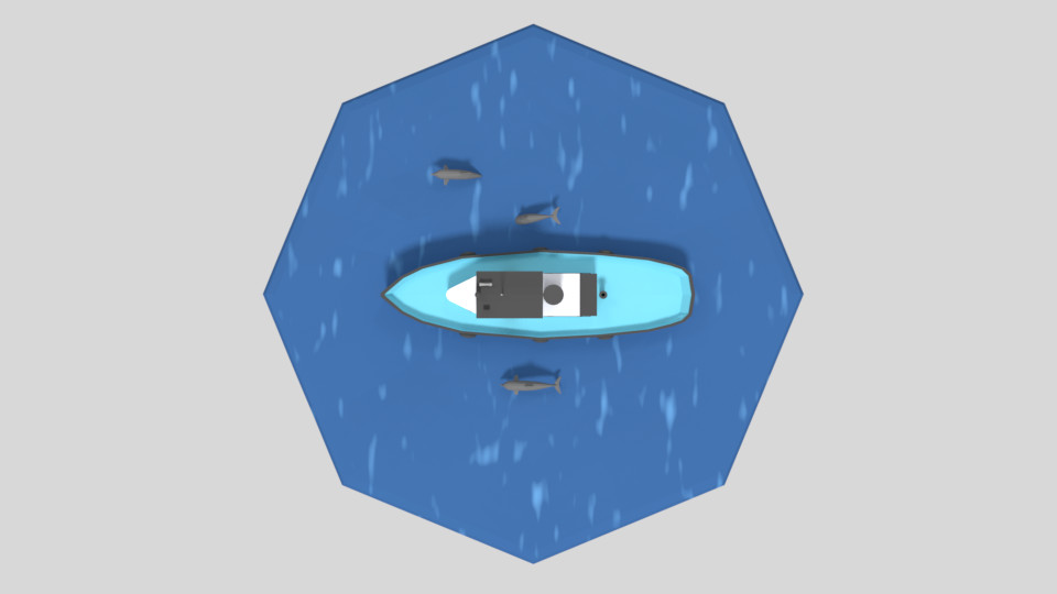 ArtStation - Low Poly Cartoon Fishing Boat and Dolphins | Resources