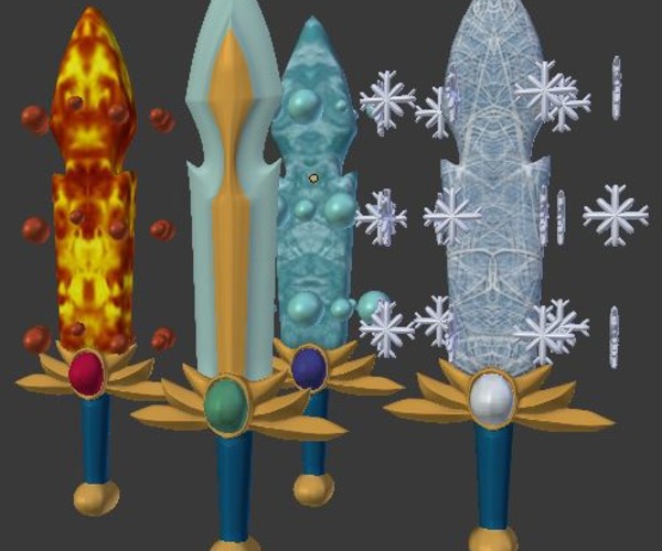 ArtStation - Elements Swords(Weapon) | Game Assets