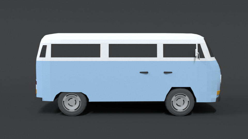 ArtStation - Low Poly Cartoon Retro Van | Resources