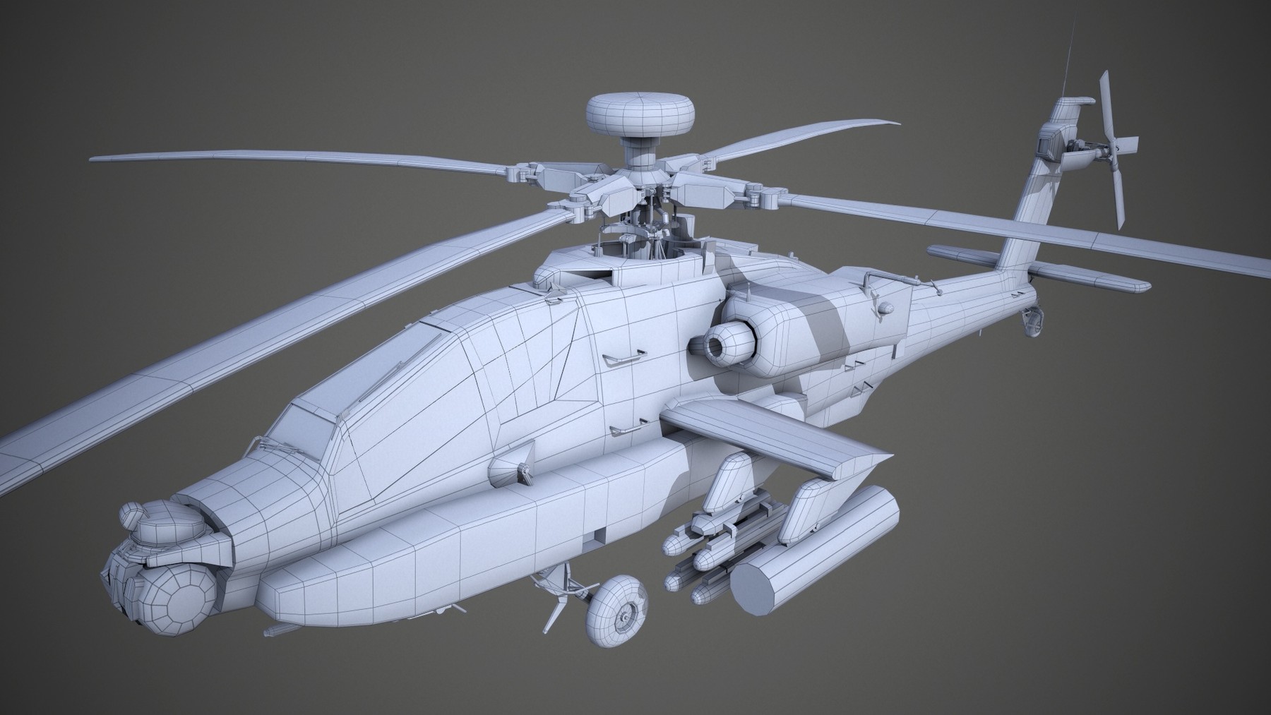 ArtStation - AH-64D Apache Longbow Helicopter - Low Poly | Game Assets