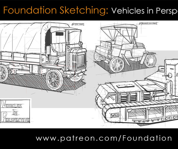 ArtStation - Foundation Art Group - Foundation Sketching: Vehicles in ...