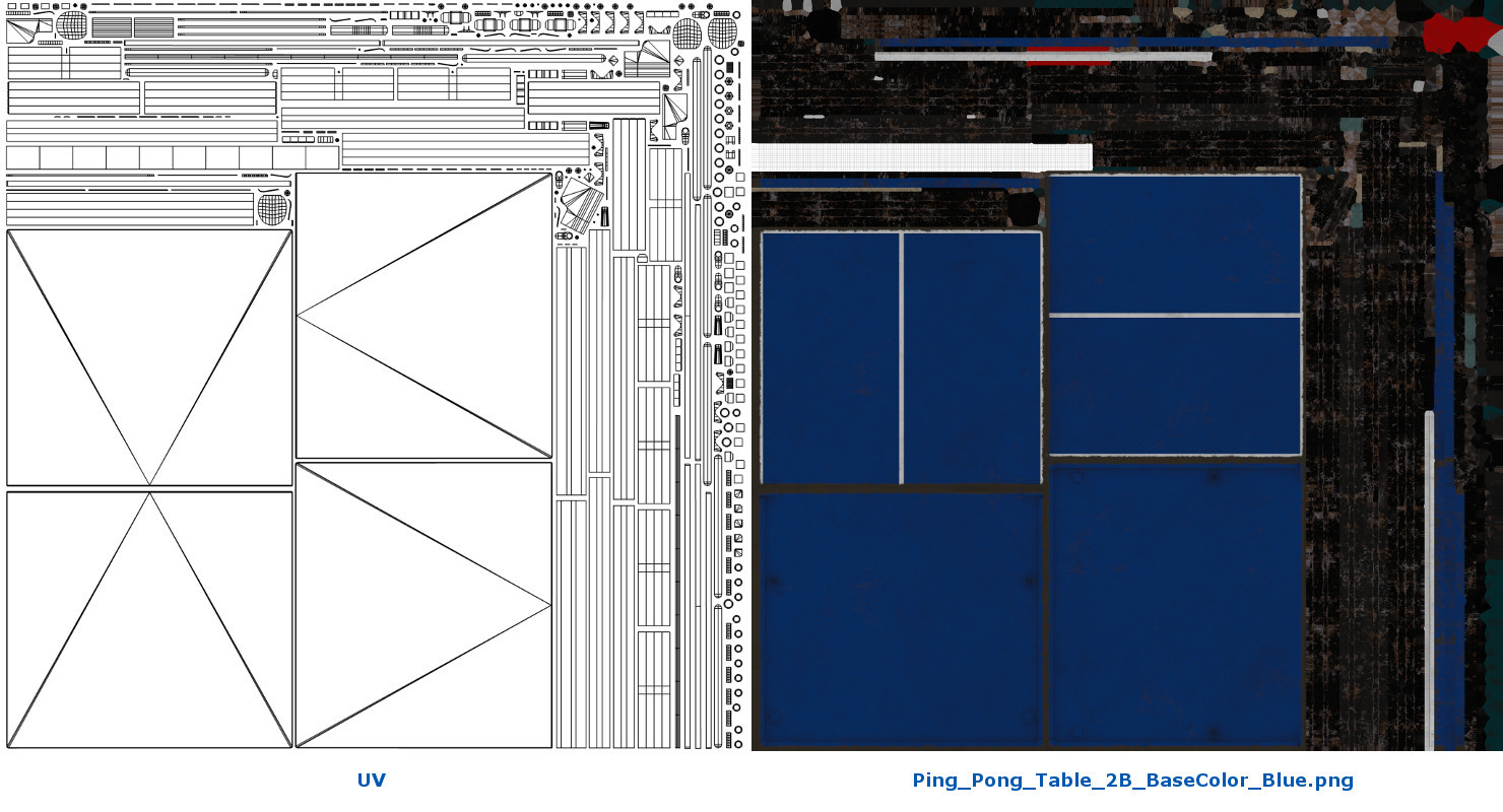 ArtStation - Ping Pong Table 2B | Game Assets