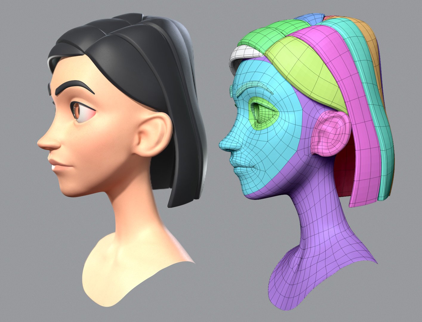 ArtStation - Cartoon female character base mesh | Game Assets