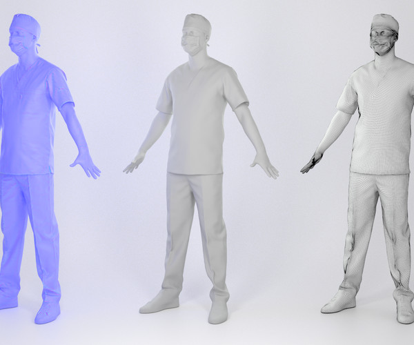 ArtStation - Surgical doctor male ready for animation 112 | Resources