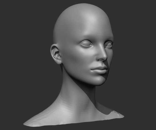 ArtStation - Female Head Realistic Base Mesh 3D Model | Game Assets