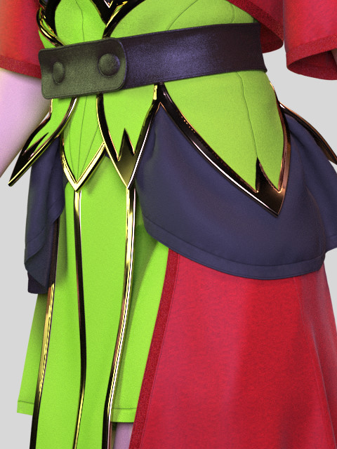 ArtStation - Female Red Cloak - 36 Marvelous Designer and Clo3D | Game ...